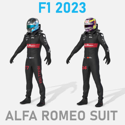 F1 Alfa Romeo Suit 2023 - 3D Model by Cactus3D