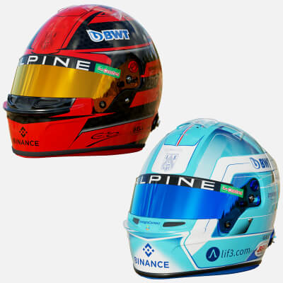 F1 Alpine Helmets 2024 - 3D Model by Cactus3D