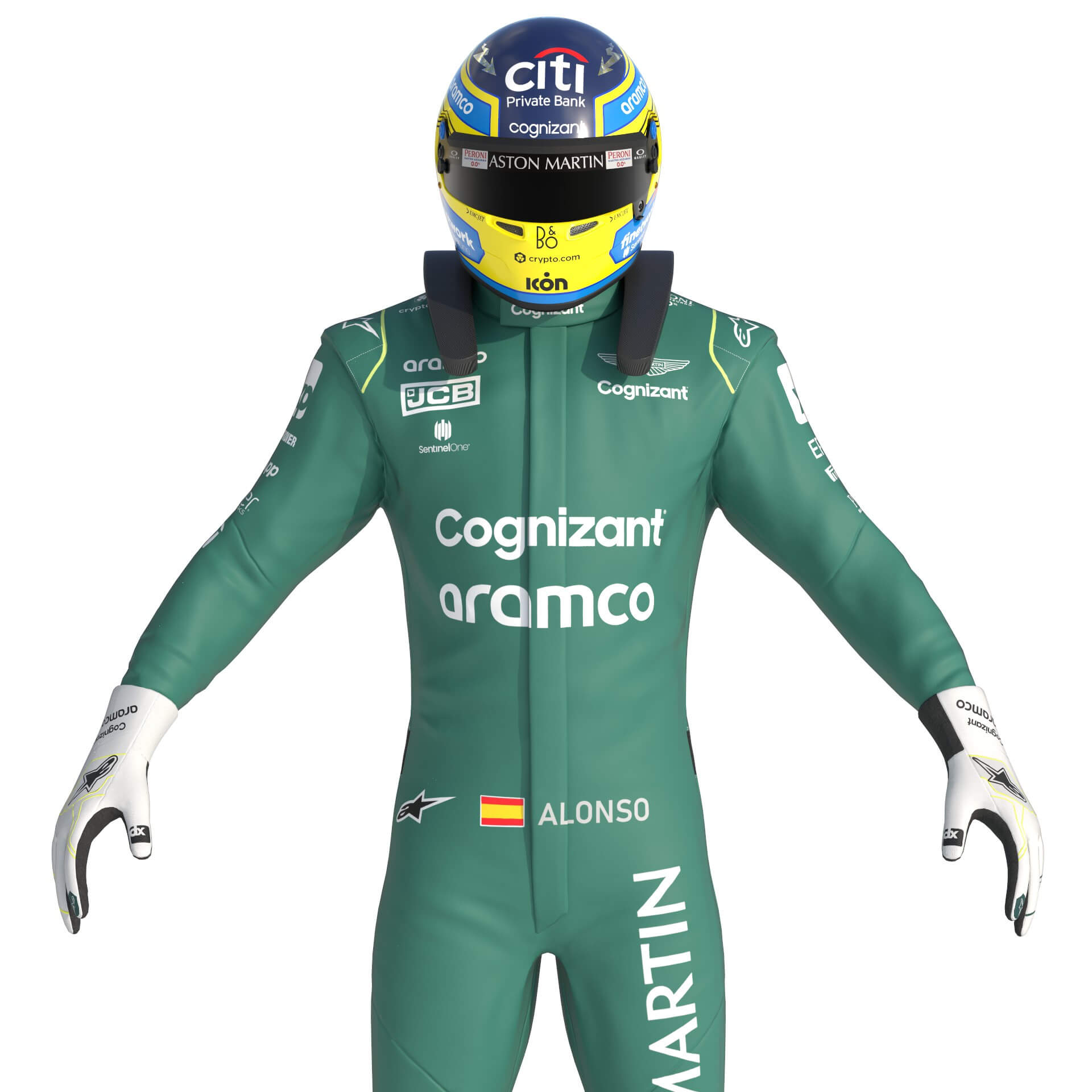 F1 Aston Martin Suit 2023 - 3D Model by Cactus3D