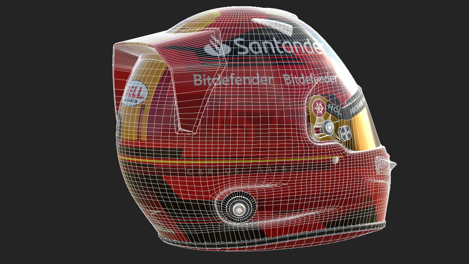 F1 Carlos Sainz Helmet 2023 - 3D Model by Cactus3D
