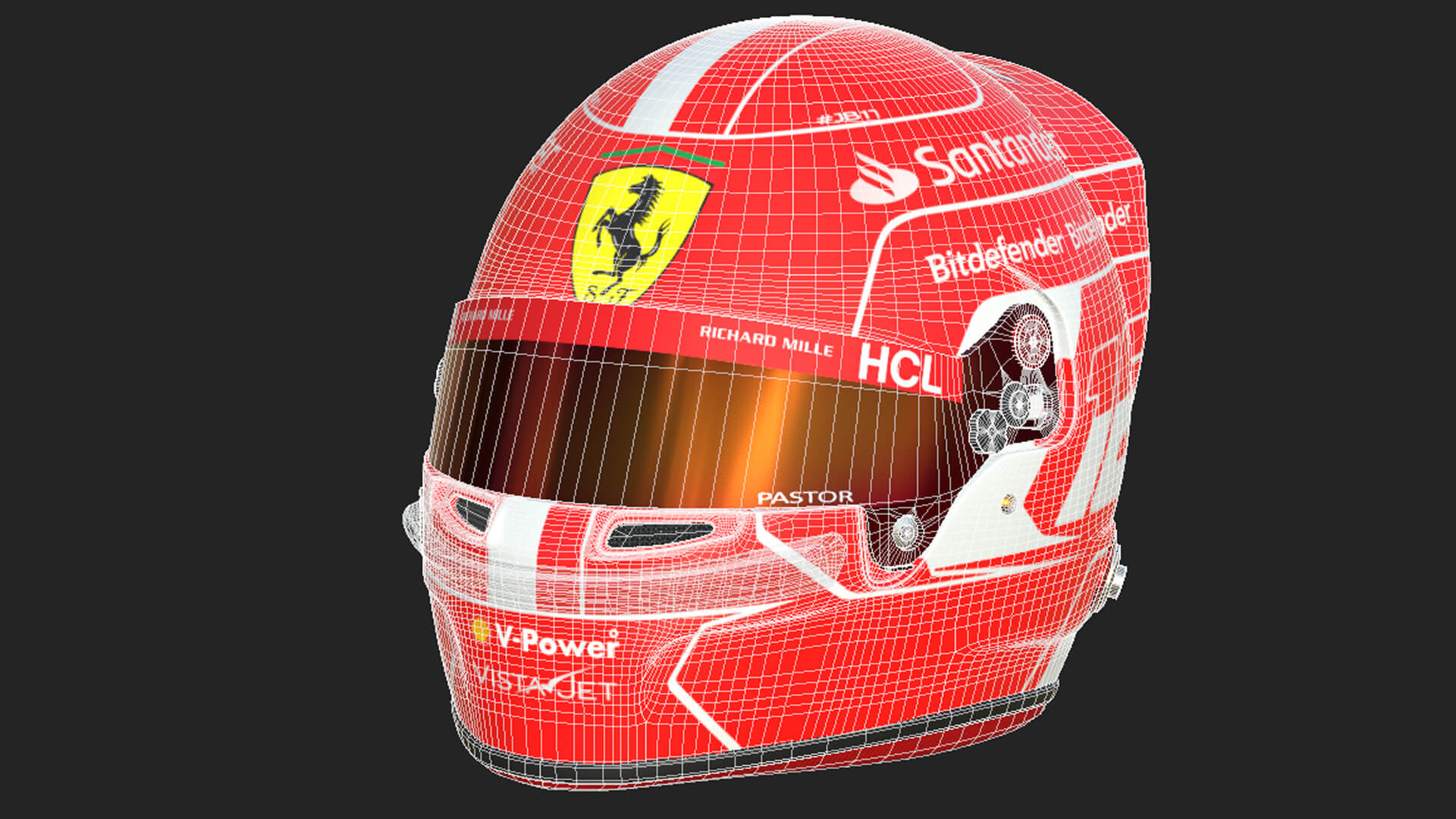 F1 Charles Leclerc Helmet 2023 - 3D Model by Cactus3D
