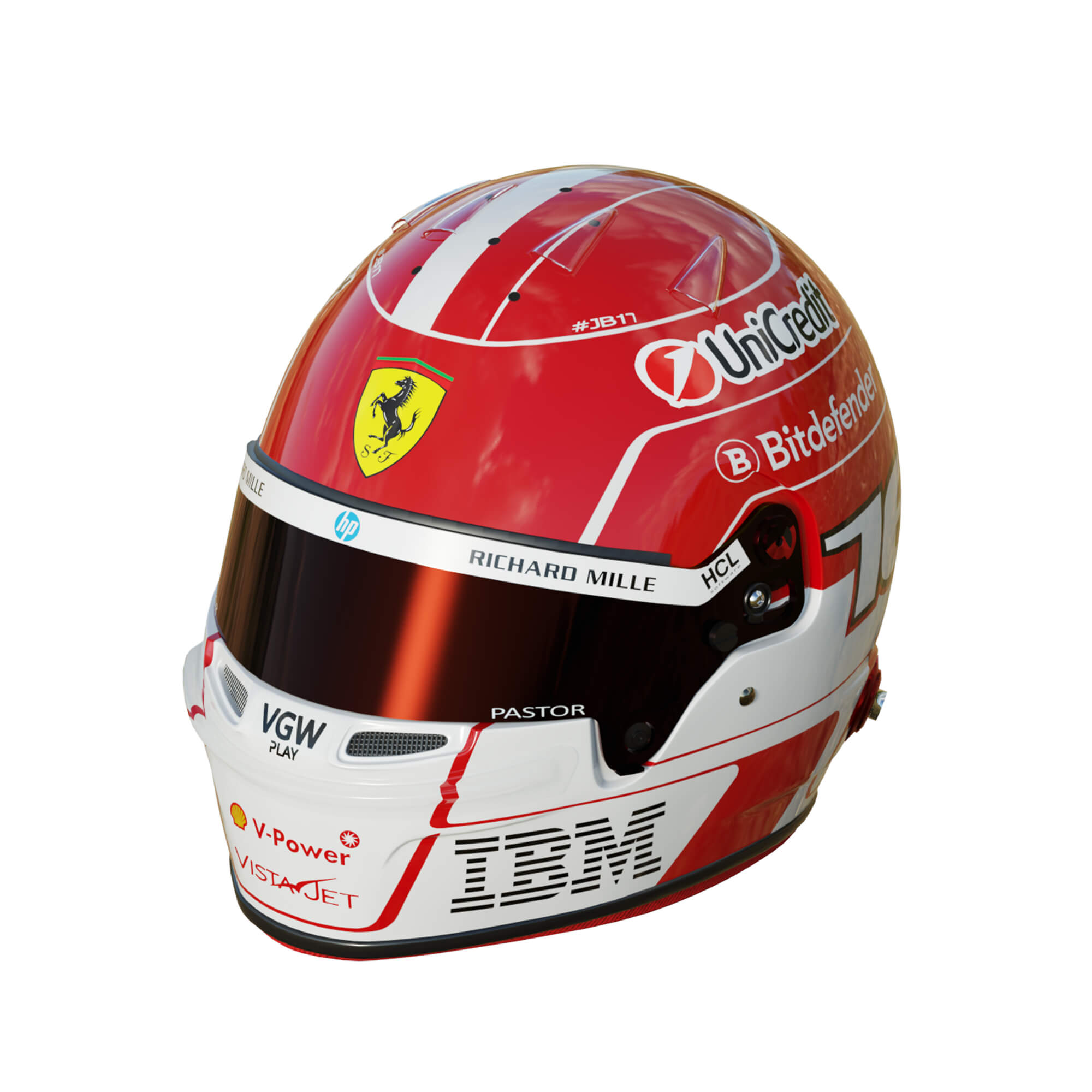F1 Charles Leclerc Helmet 2025 - 3D Model by Cactus3D