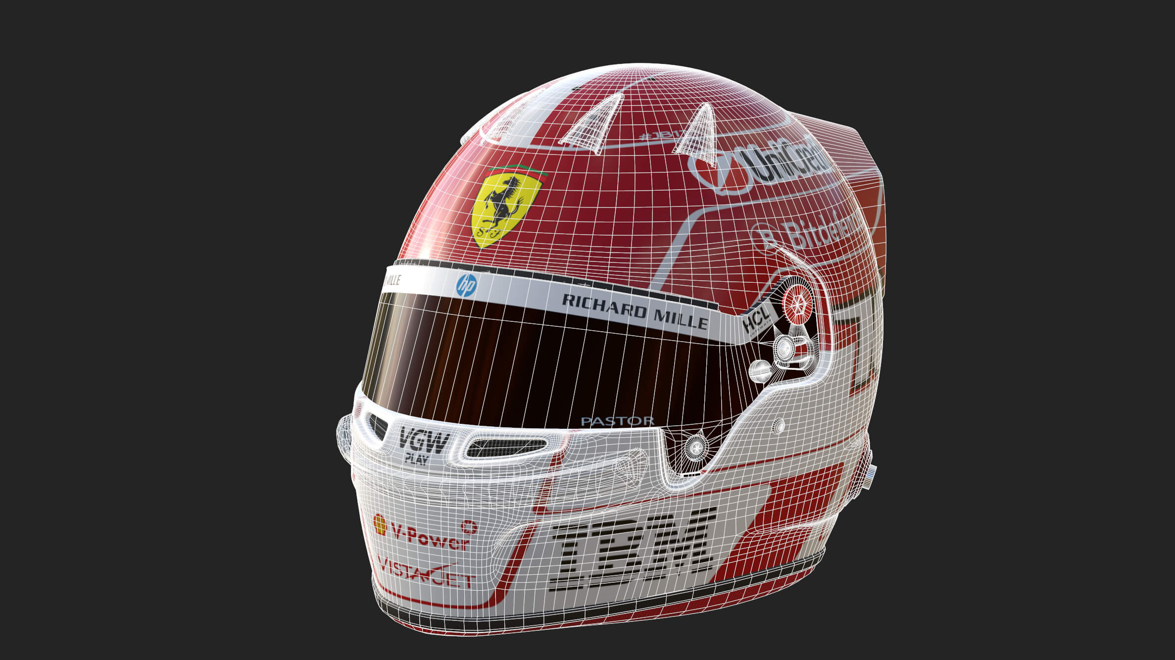 F1 Charles Leclerc Helmet 2025 - 3D Model by Cactus3D