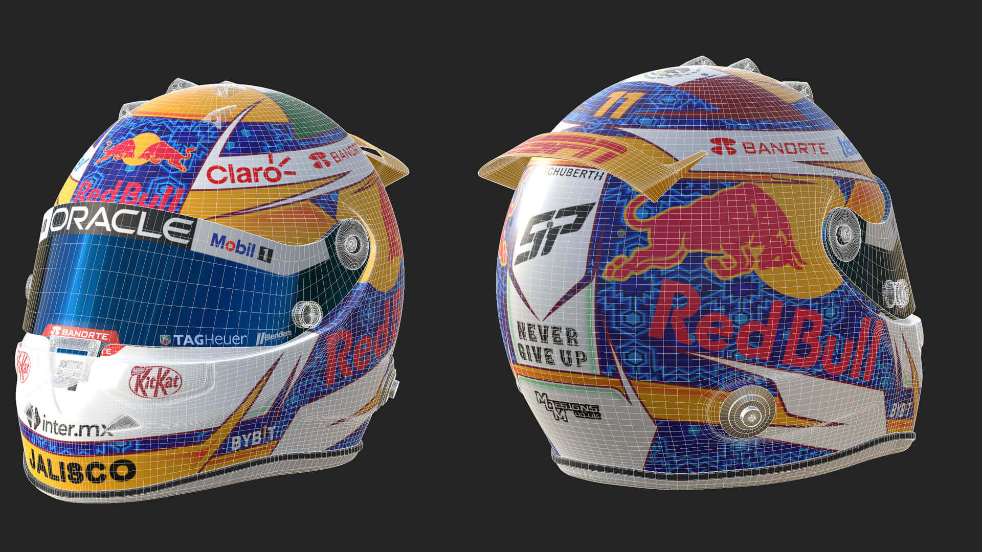 F1 Checo Peres Helmet 2024 - 3D Model by Cactus3D