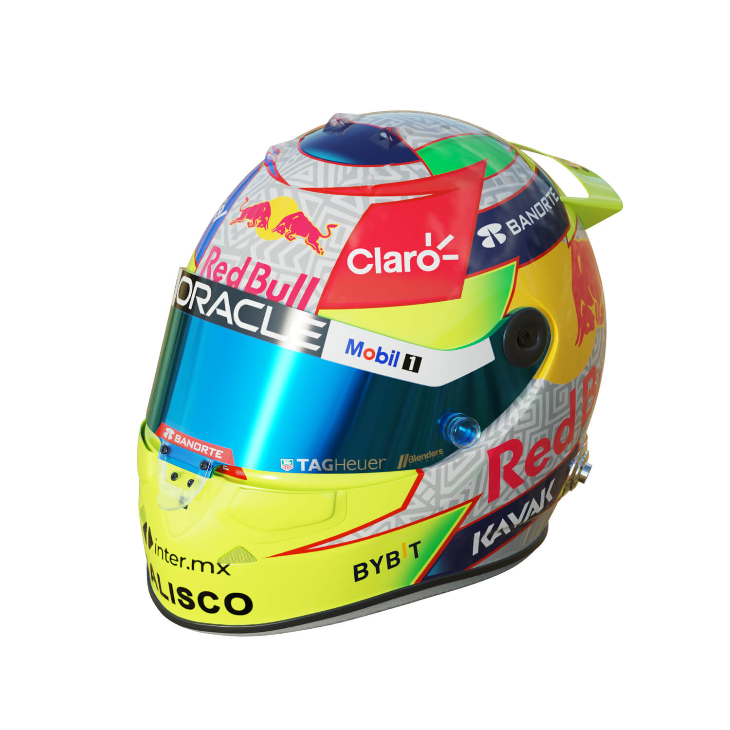 F1 Checo Perez Helmet 2023 - 3D Model by Cactus3D