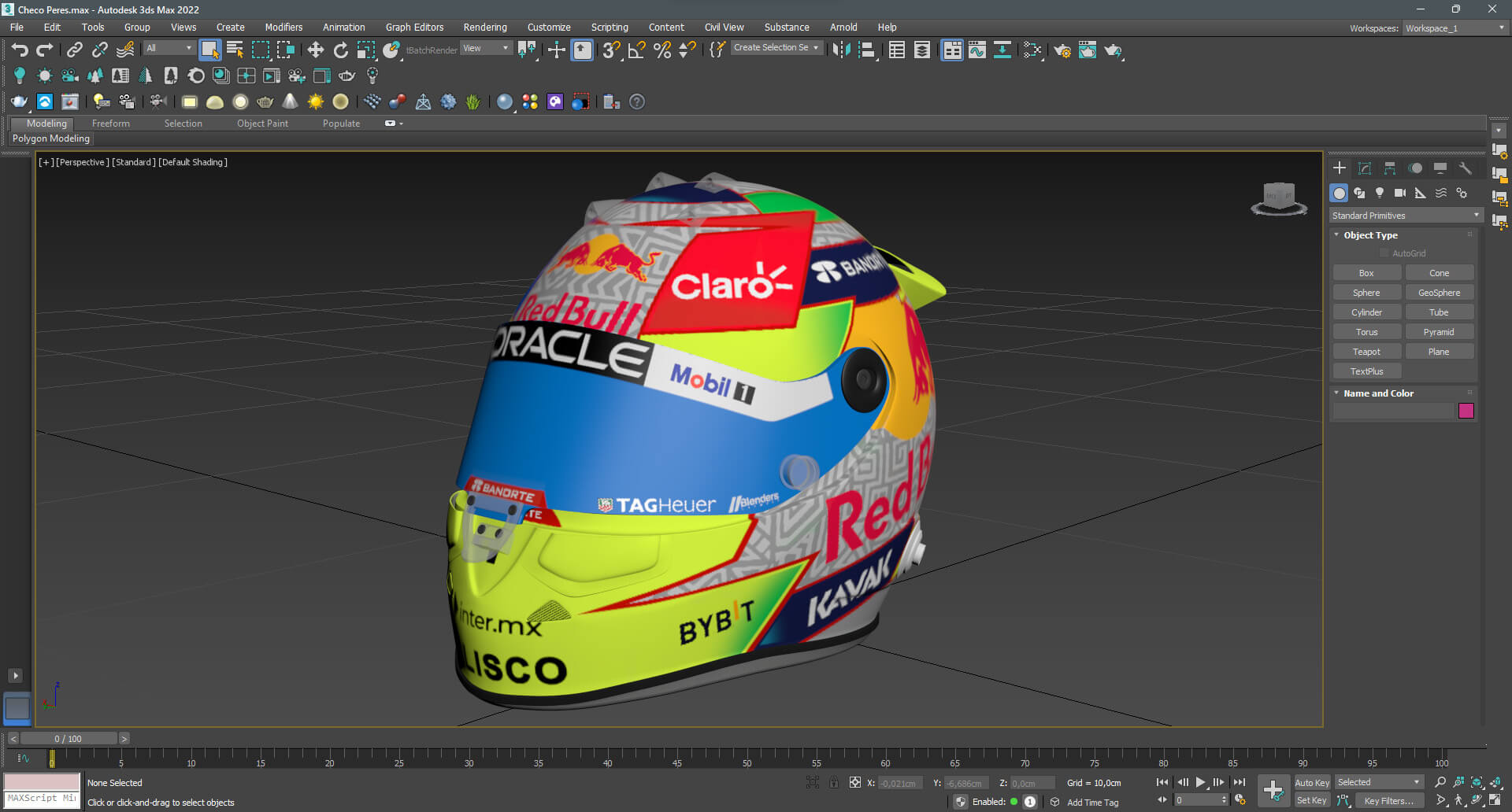 F1 Checo Perez Helmet 2023 - 3D Model by Cactus3D