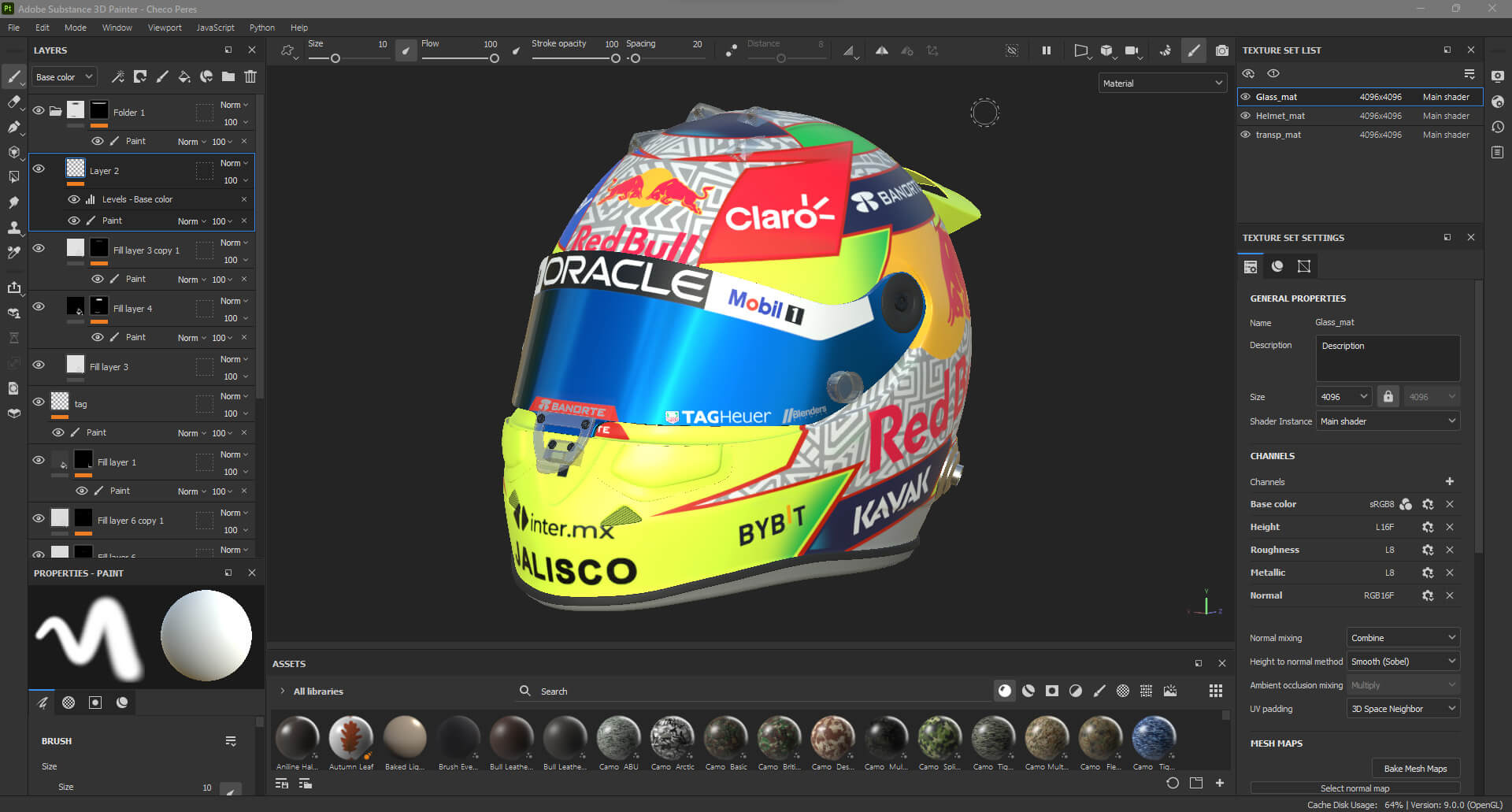 F1 Checo Perez Helmet 2023 - 3D Model by Cactus3D