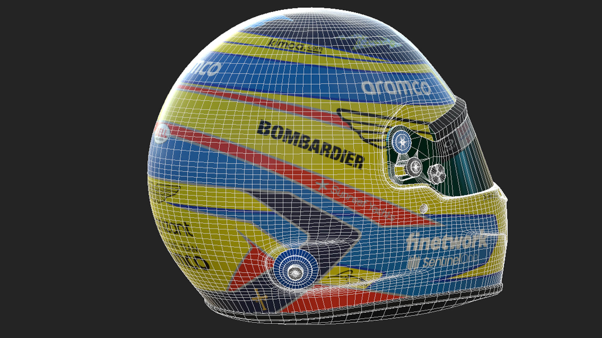 F1 Fernando Alonso Helmet 2023 - 3D Model by Cactus3D