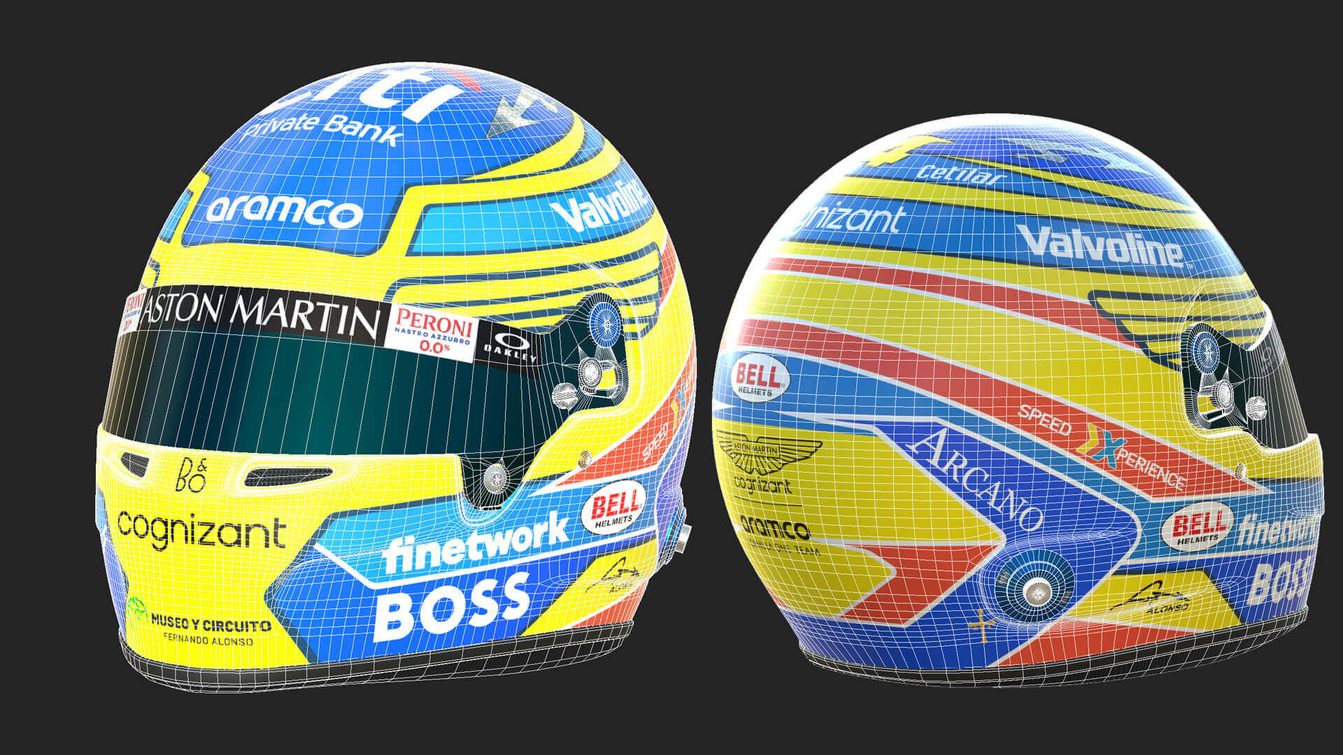 F1 Fernando Alonso Helmet 2024 - 3D Model by Cactus3D