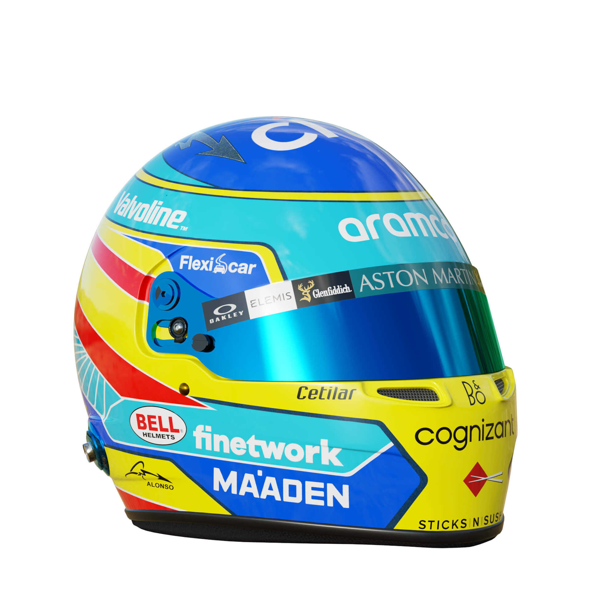 F1 Fernando Alonso Helmet 2025 - 3D Model by Cactus3D