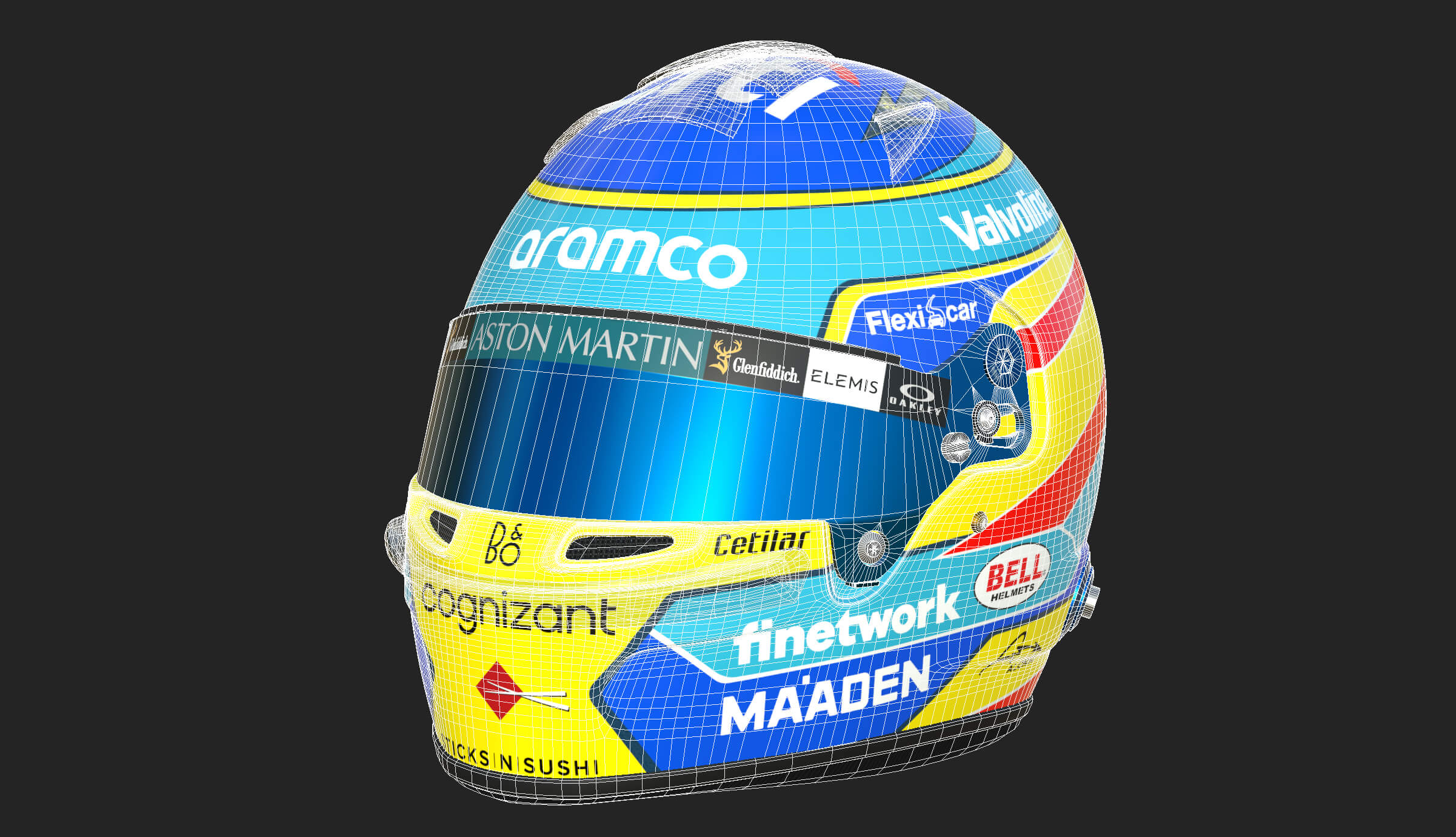F1 Fernando Alonso Helmet 2025 - 3D Model by Cactus3D