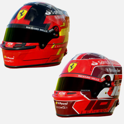 F1 Ferrari Helmets 2024 - 3D Model by Cactus3D