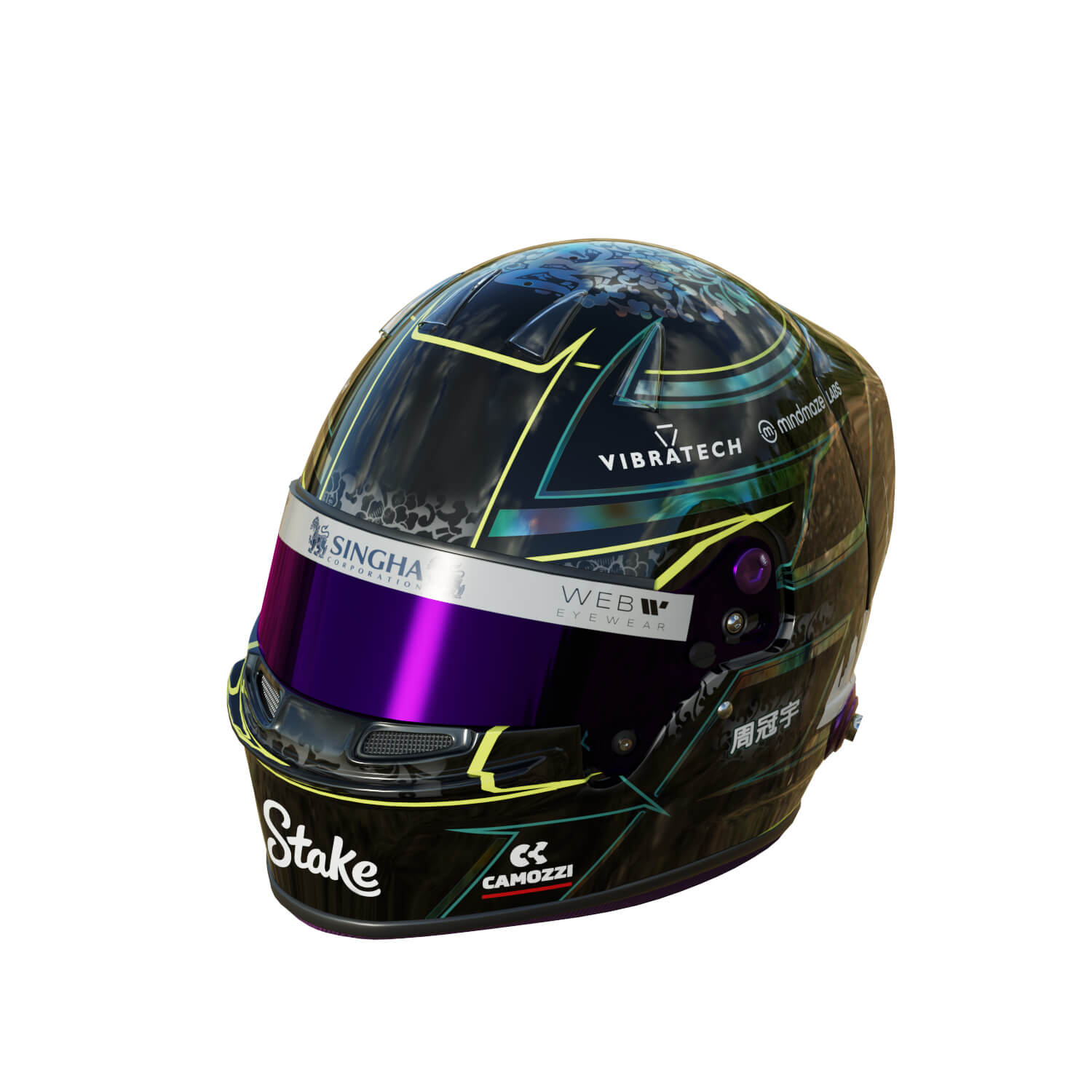 F1 Guanyu Zhou Helmet 2024 - 3D Model by Cactus3D