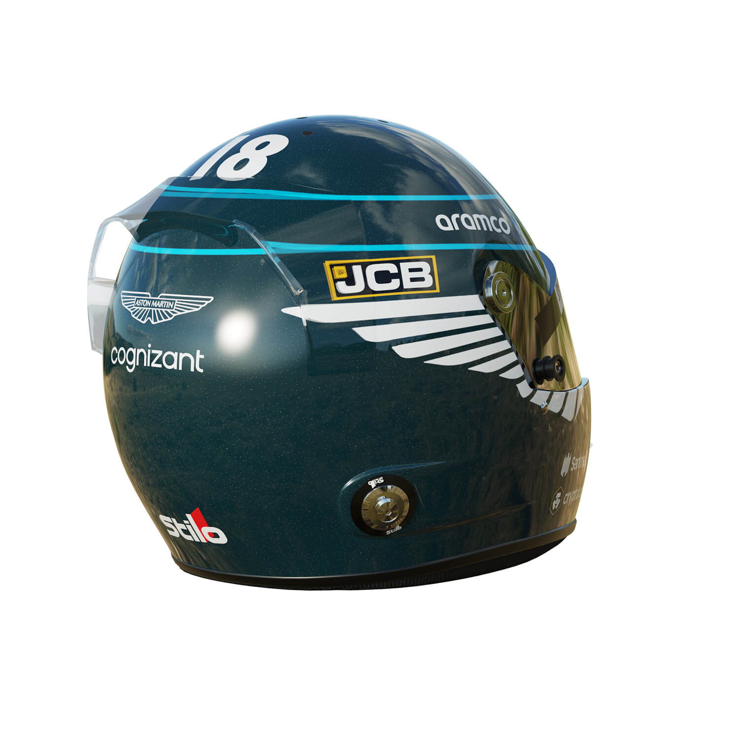 F1 Lance Stroll Helmet 2023 - 3D Model by Cactus3D