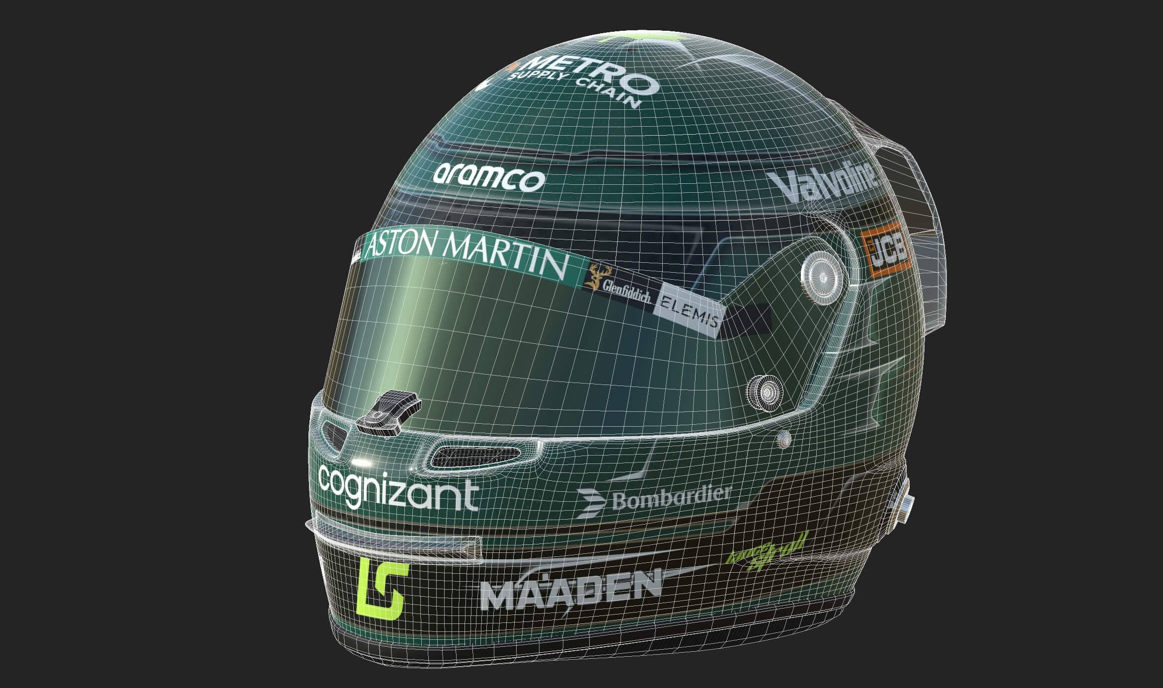 F1 Lance Stroll Helmet 2025 - 3D Model by Cactus3D