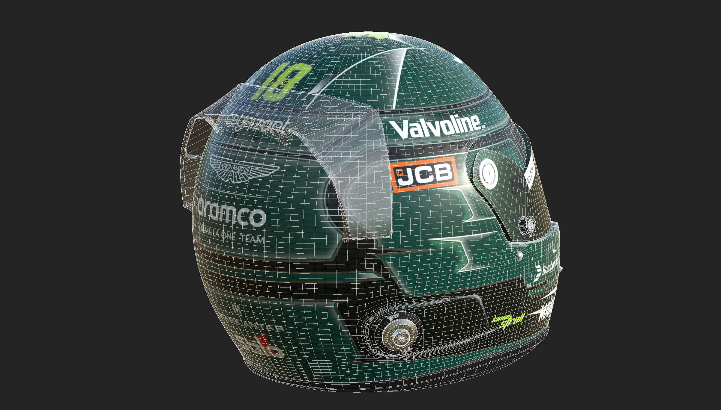 F1 Lance Stroll Helmet 2025 - 3D Model by Cactus3D
