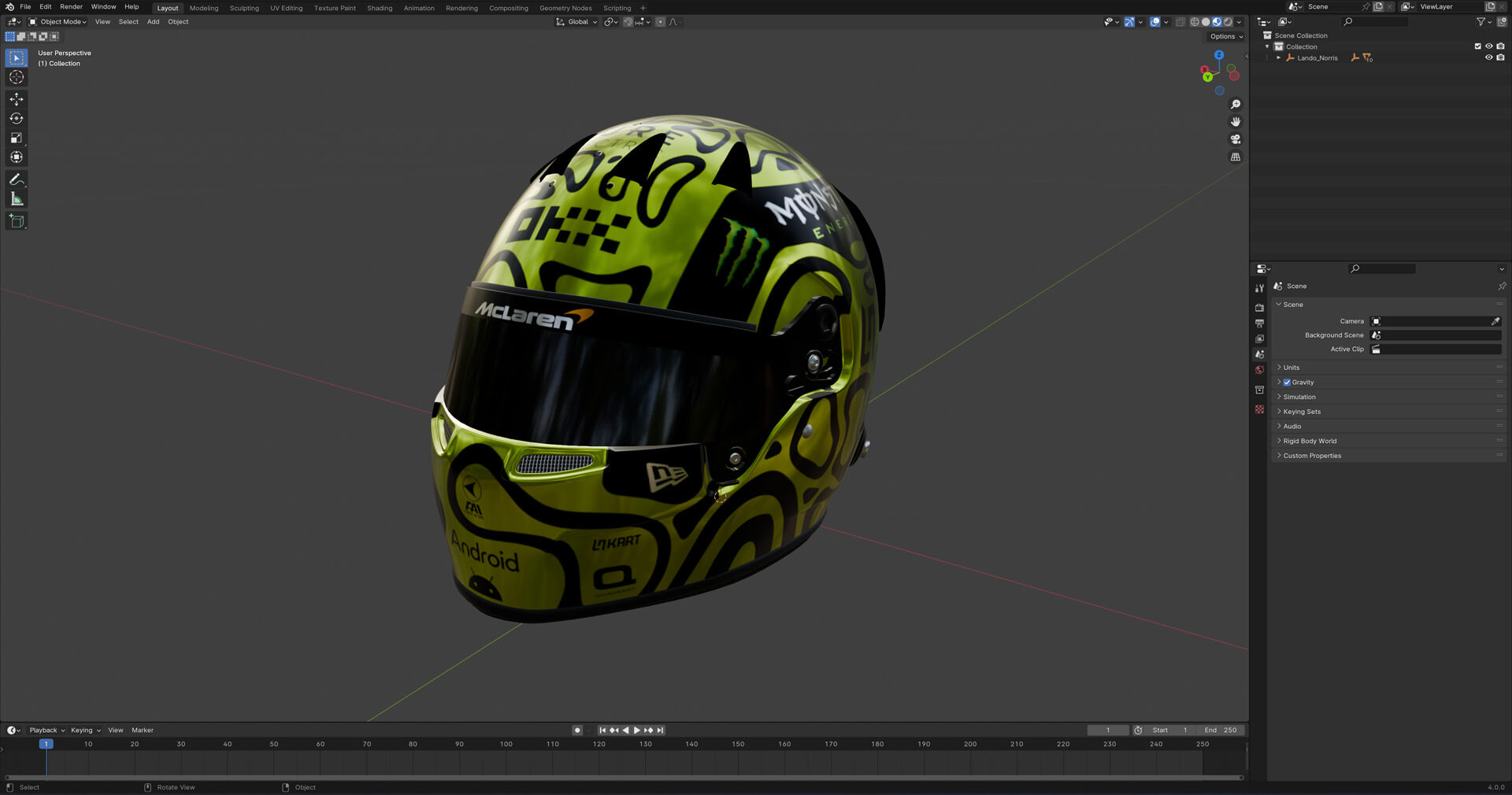 F1 Lando Norris Helmet 2024 - 3D Model by Cactus3D