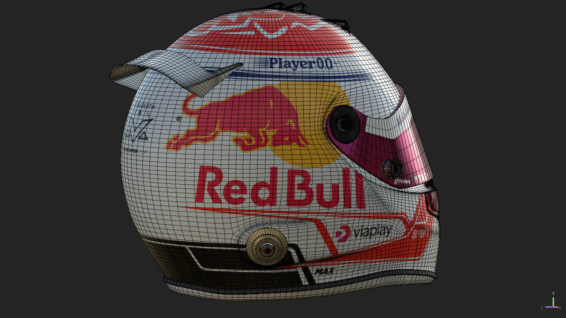 F1 Max Verstappen Helmet 2023 - 3D Model by Cactus3D