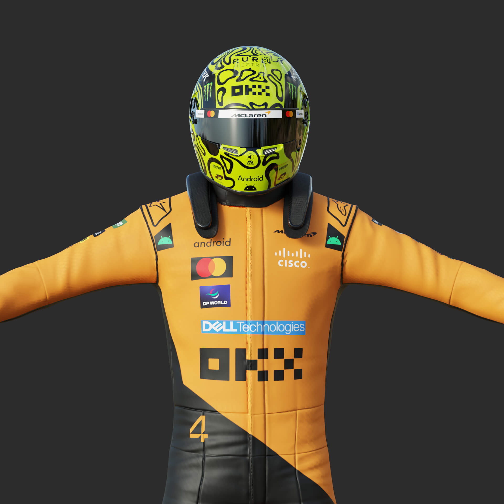 F1 McLaren Racing Suit 2025 - 3D Model by Cactus3D