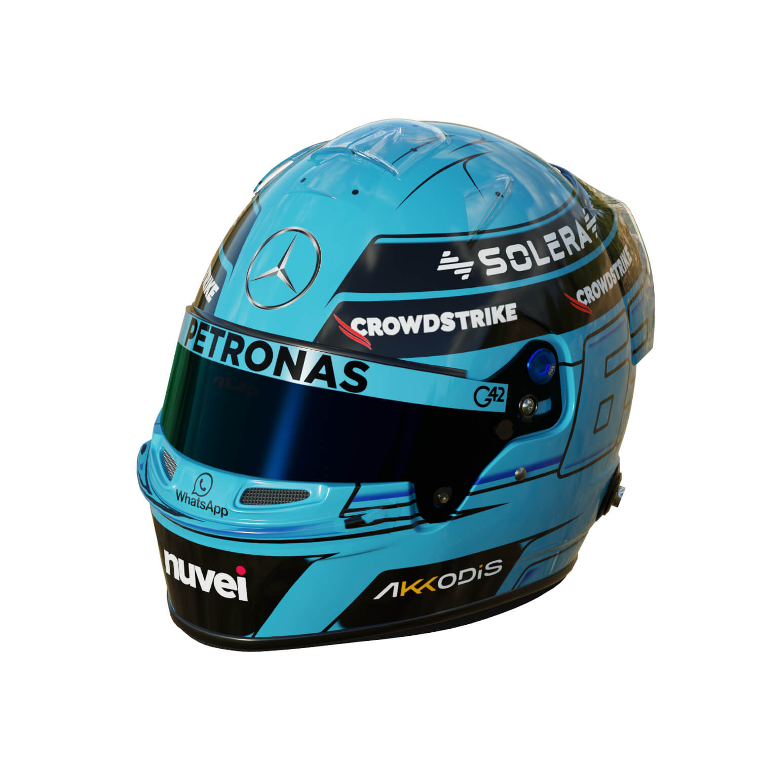 F1 Mercedes Helmets 2024 - 3D Model by Cactus3D