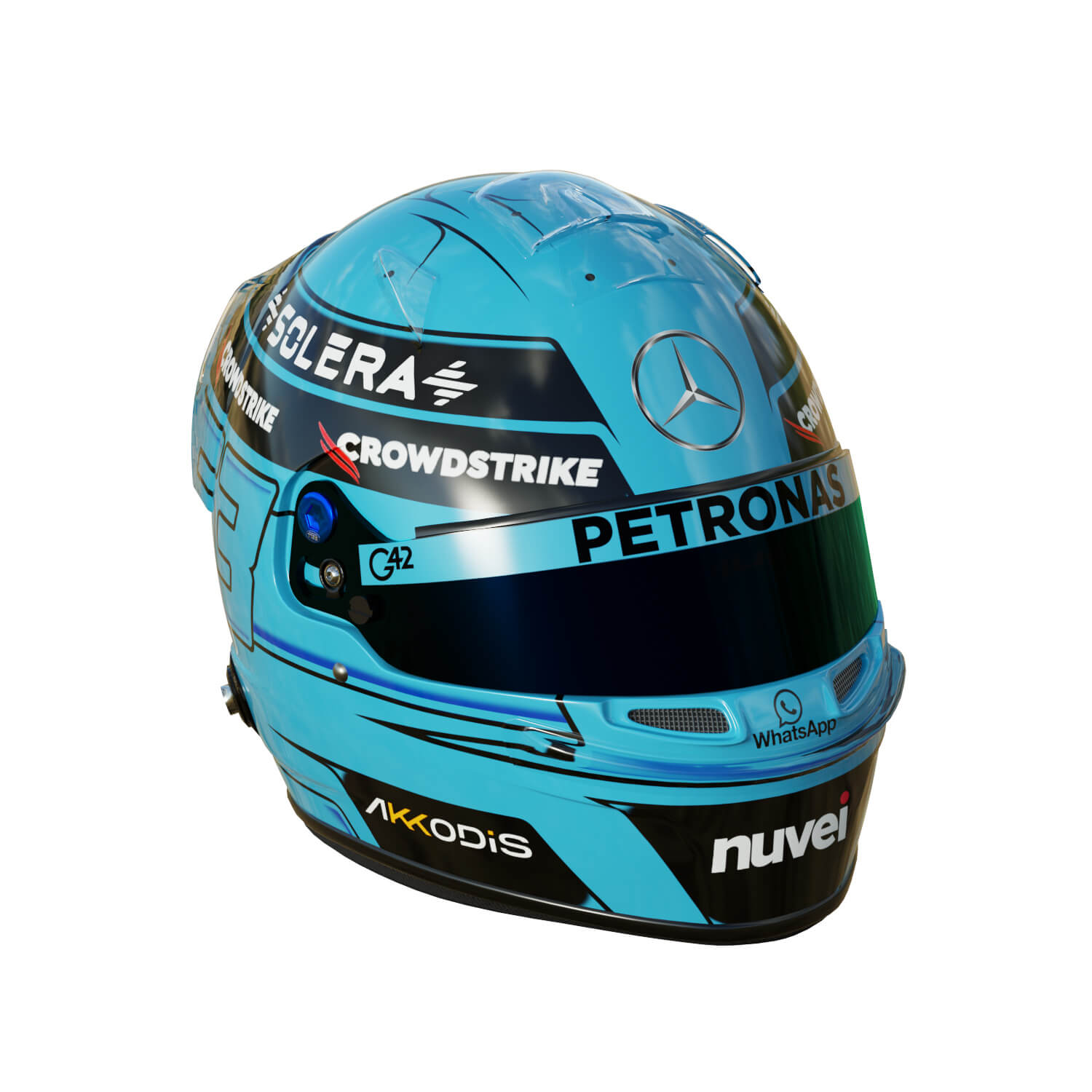 F1 Mercedes Helmets 2024 - 3D Model by Cactus3D