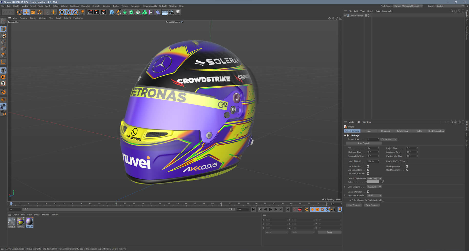 F1 Mercedes Helmets 2024 - 3D Model by Cactus3D