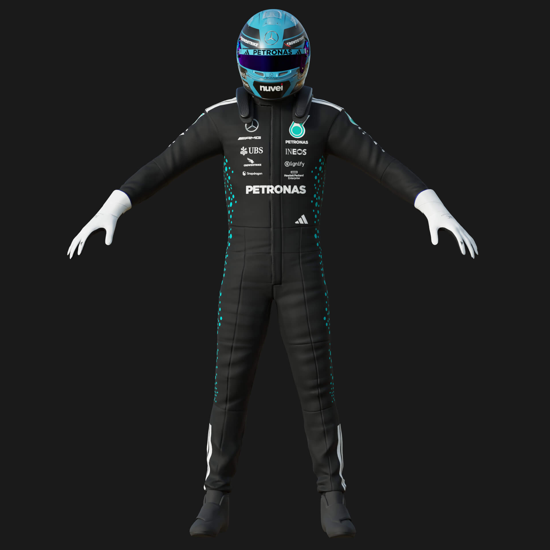 F1 Mercedes Racing Suit 2025 - 3D Model by Cactus3D