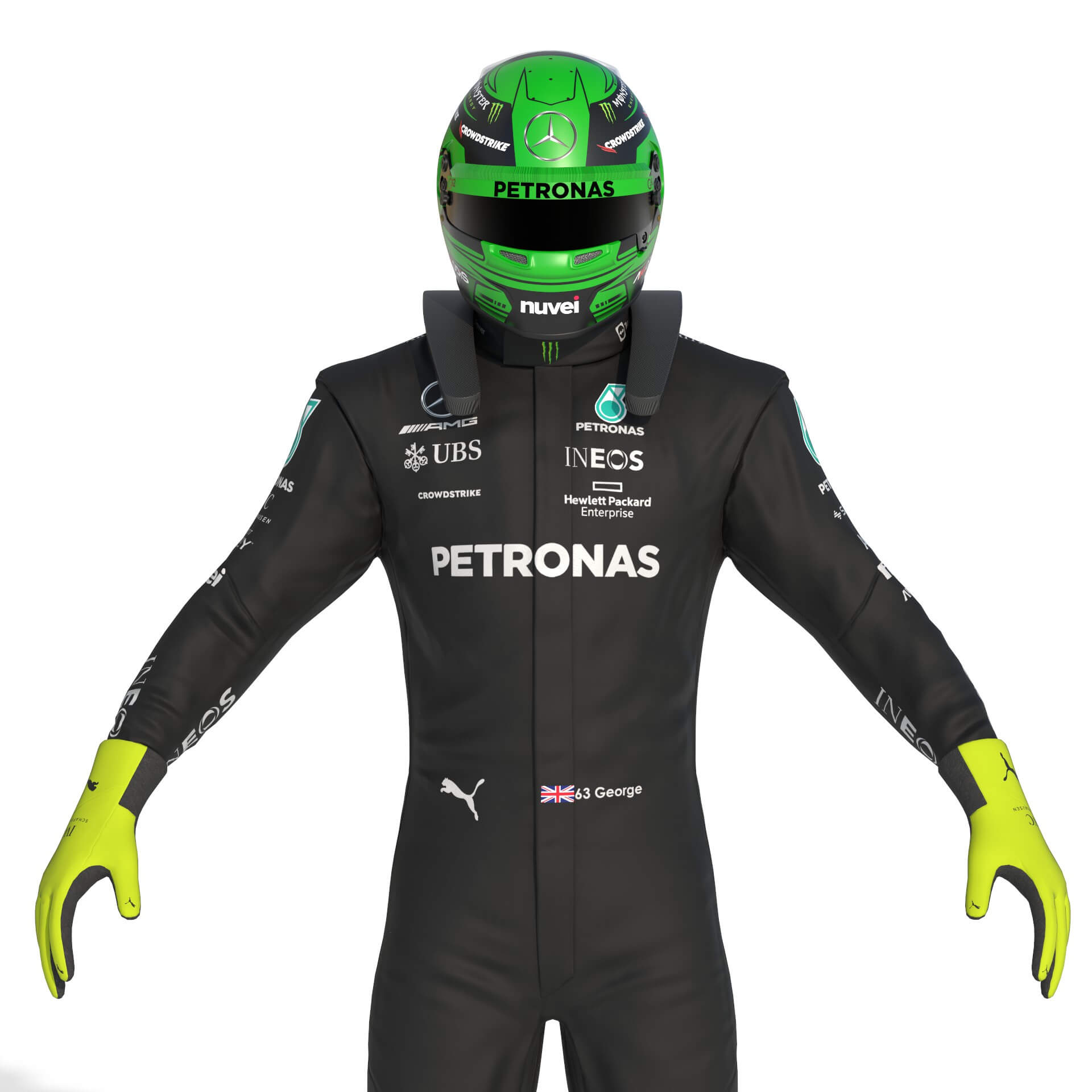 F1 Mercedes Suit 2023 - 3D Model by Cactus3D