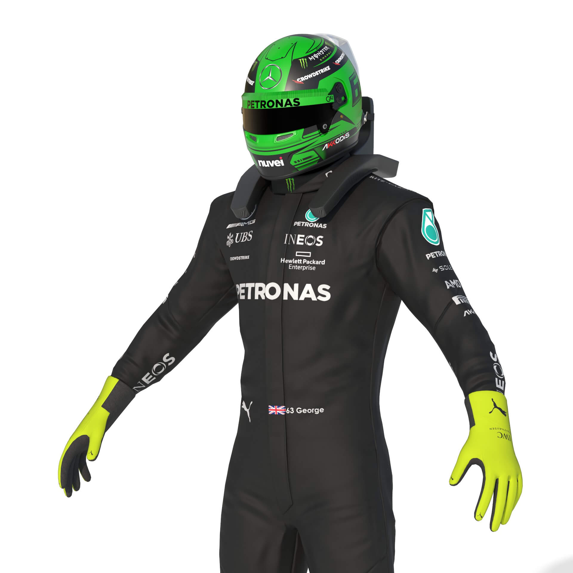 F1 Mercedes Suit 2023 - 3D Model by Cactus3D