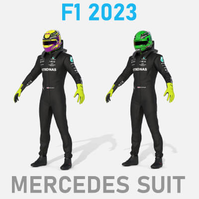 F1 Mercedes Suit 2023 - 3D Model by Cactus3D