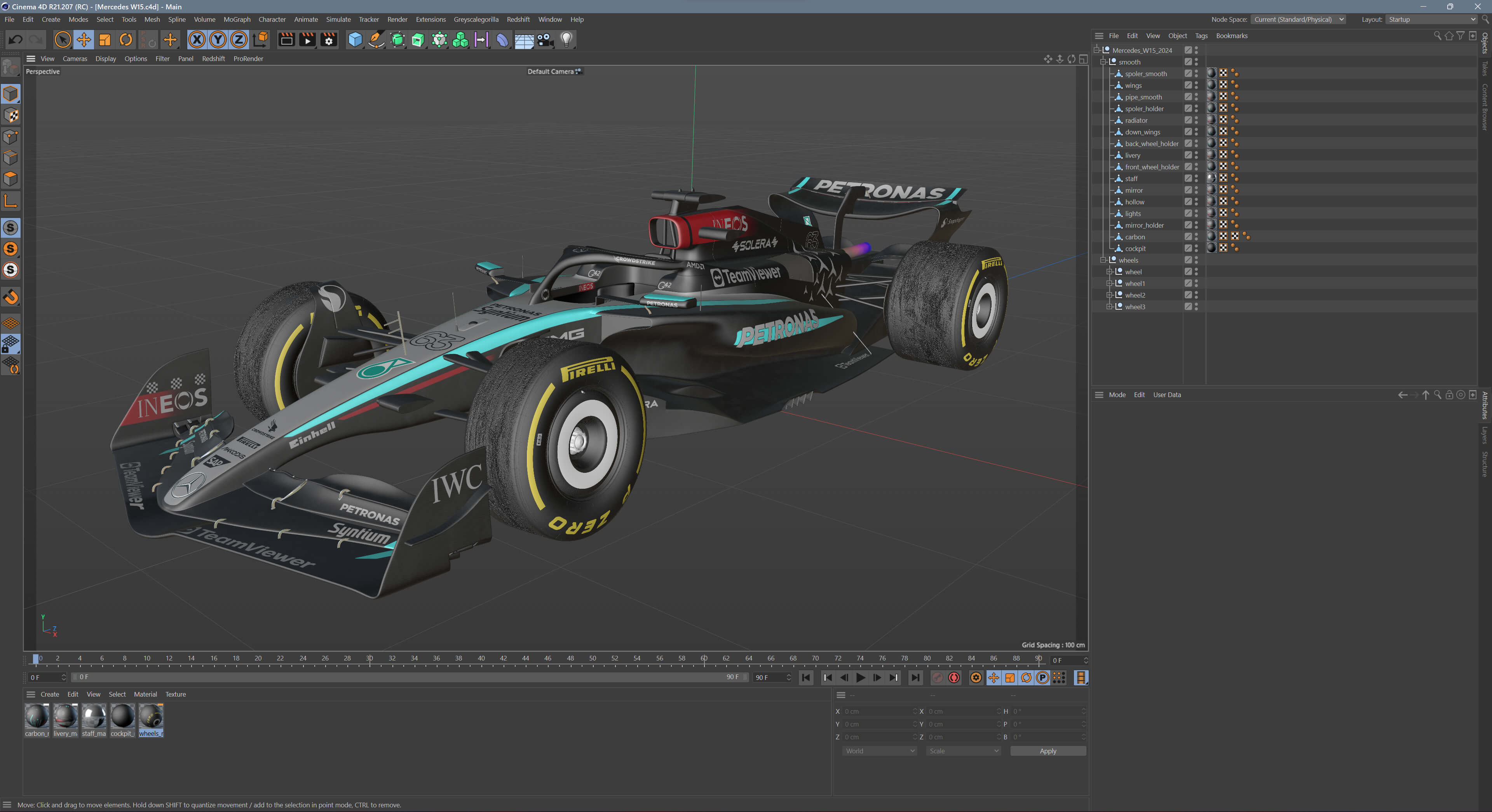 F1 Mercedes W15 2024 - 3D Model by Cactus3D