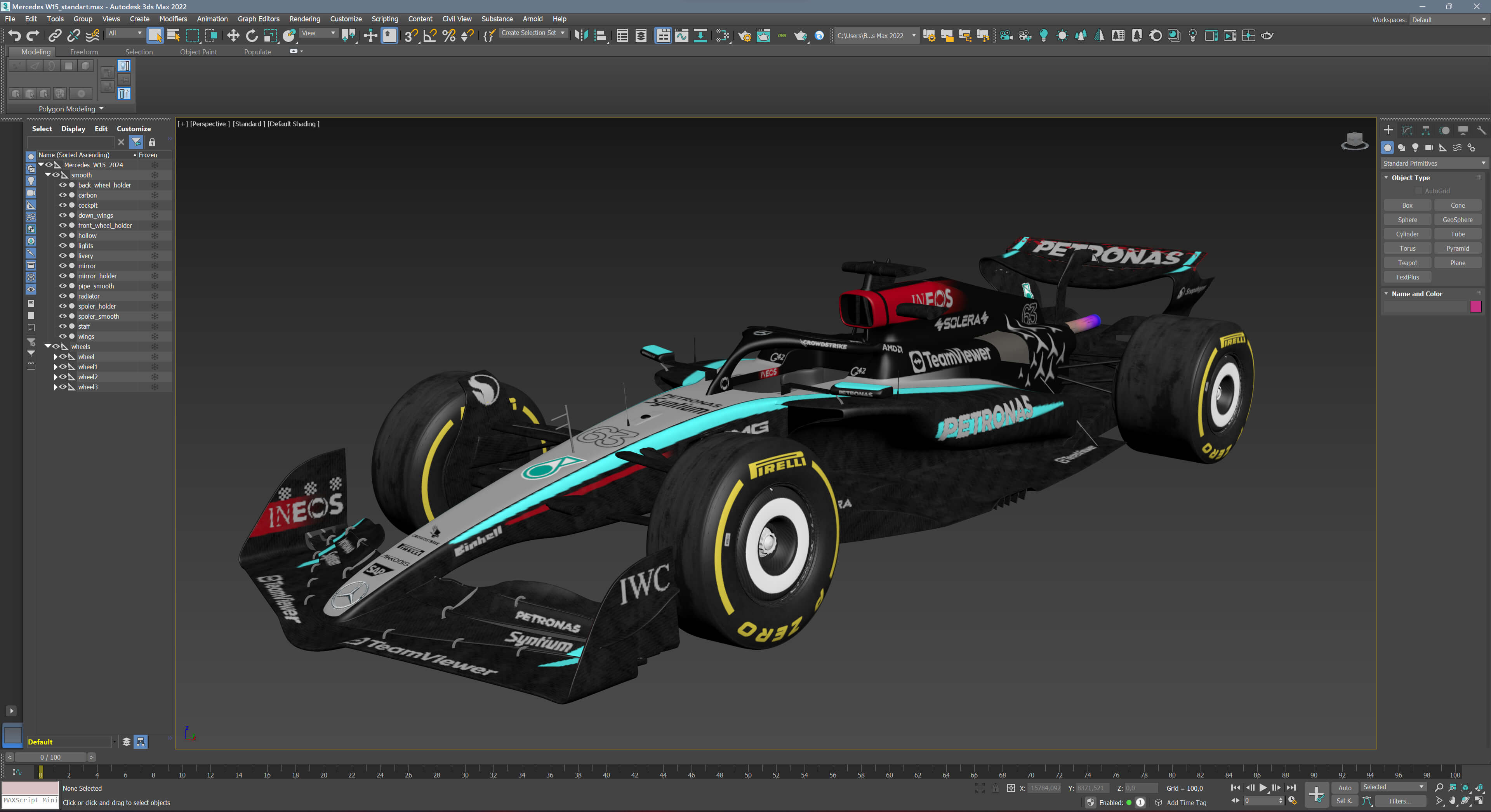 F1 Mercedes W15 2024 - 3D Model by Cactus3D
