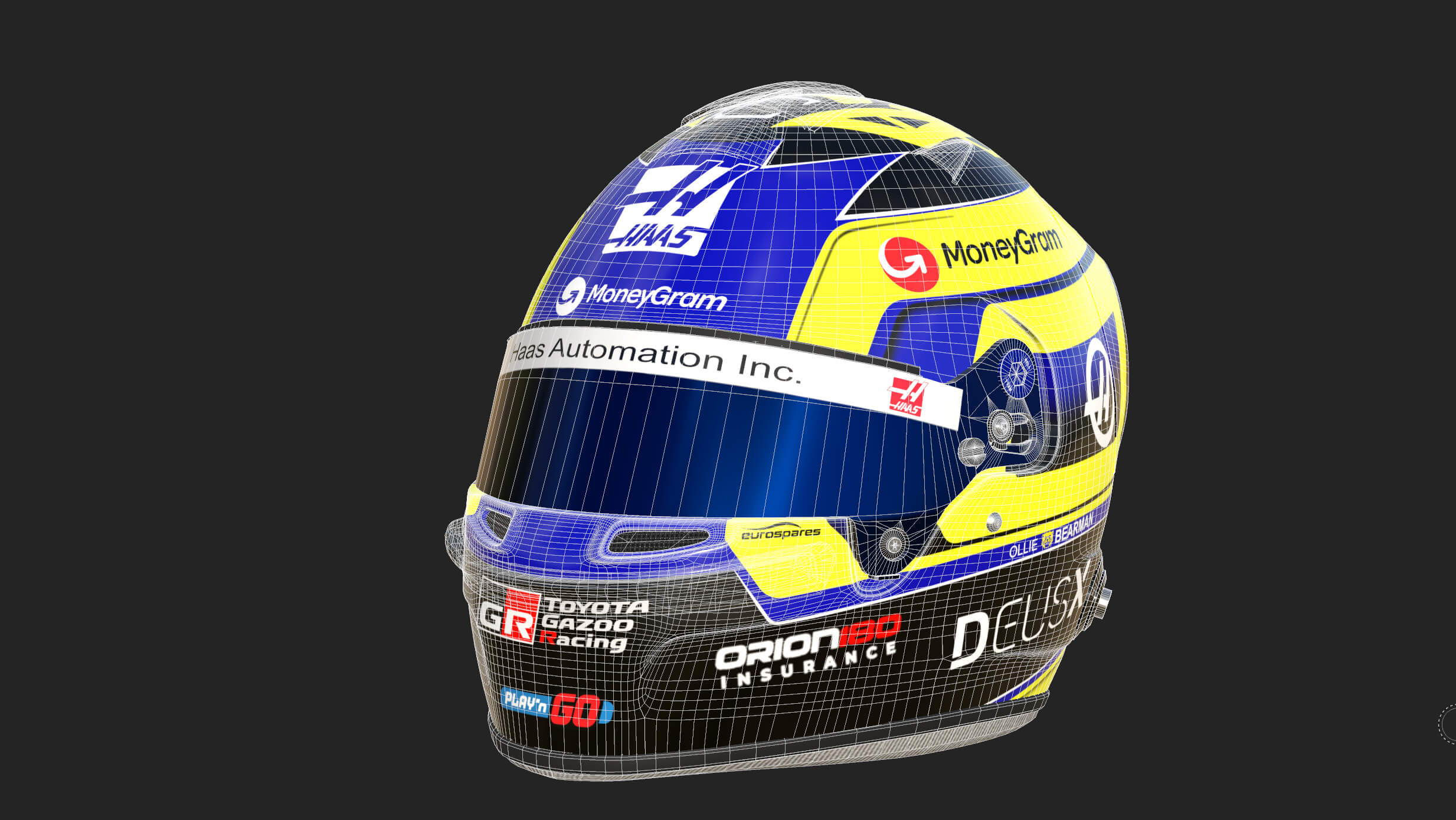 F1 Oliver Bearman Helmet 2025 - 3D Model by Cactus3D