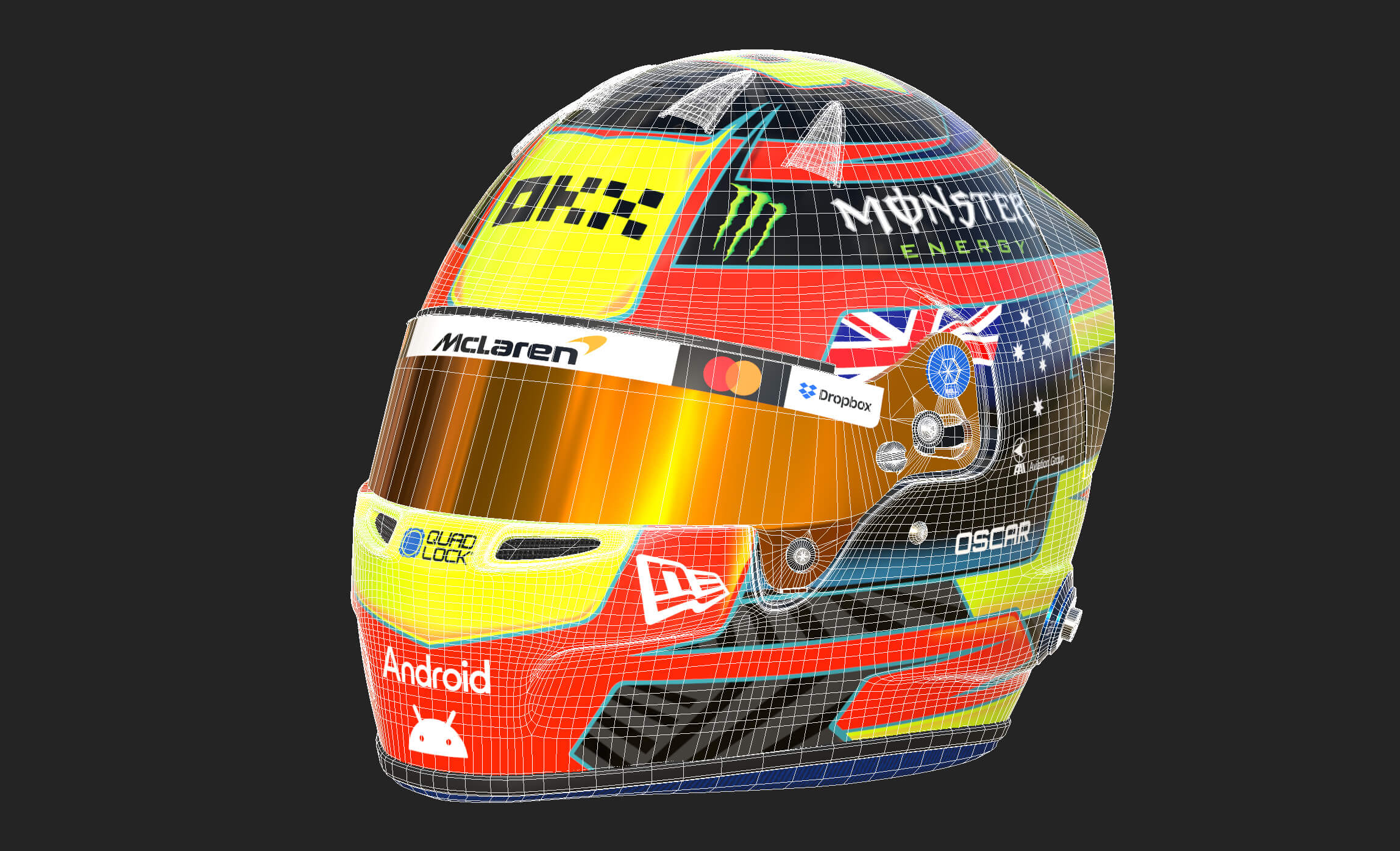 F1 Oscar Piastri Helmet 2025 - 3D Model by Cactus3D