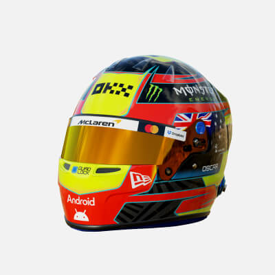 F1 Oscar Piastri Helmet 2025 - 3D Model by Cactus3D