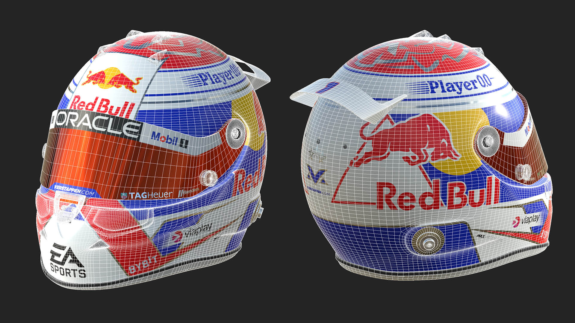 F1 Red Bull Helmets 2024 - 3D Model by Cactus3D