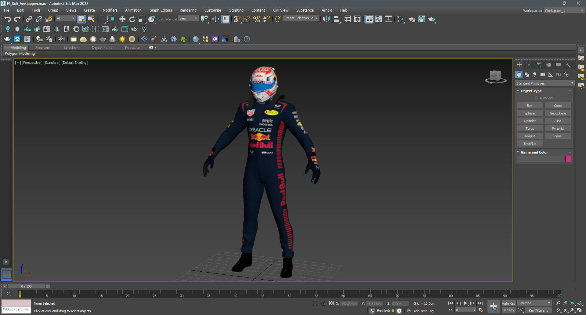 F1 Red Bull Suit 2023 - 3D Model by Cactus3D