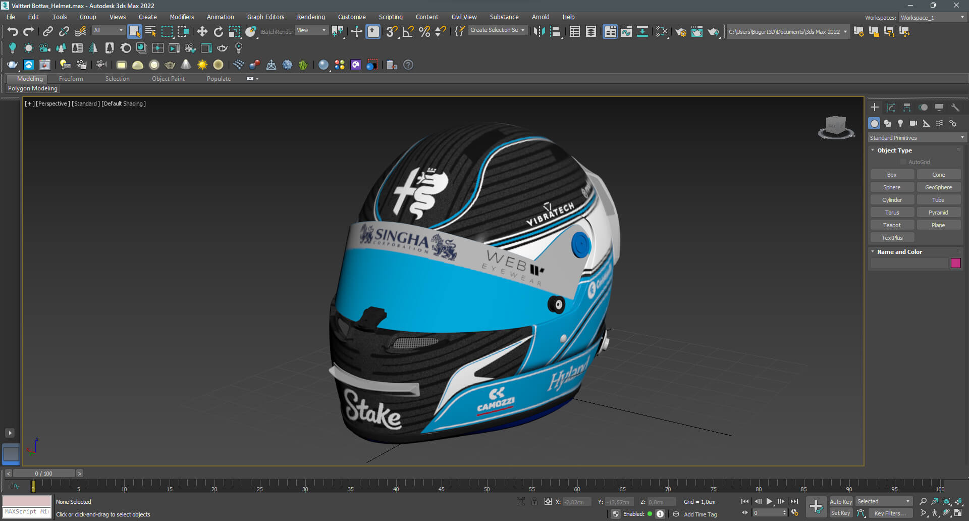 F1 Valtteri Bottas Helmet 2023 - 3D Model by Cactus3D