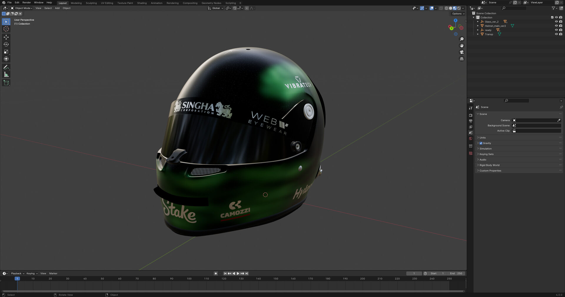 F1 Valtteri Bottas Helmet 2024 - 3D Model by Cactus3D