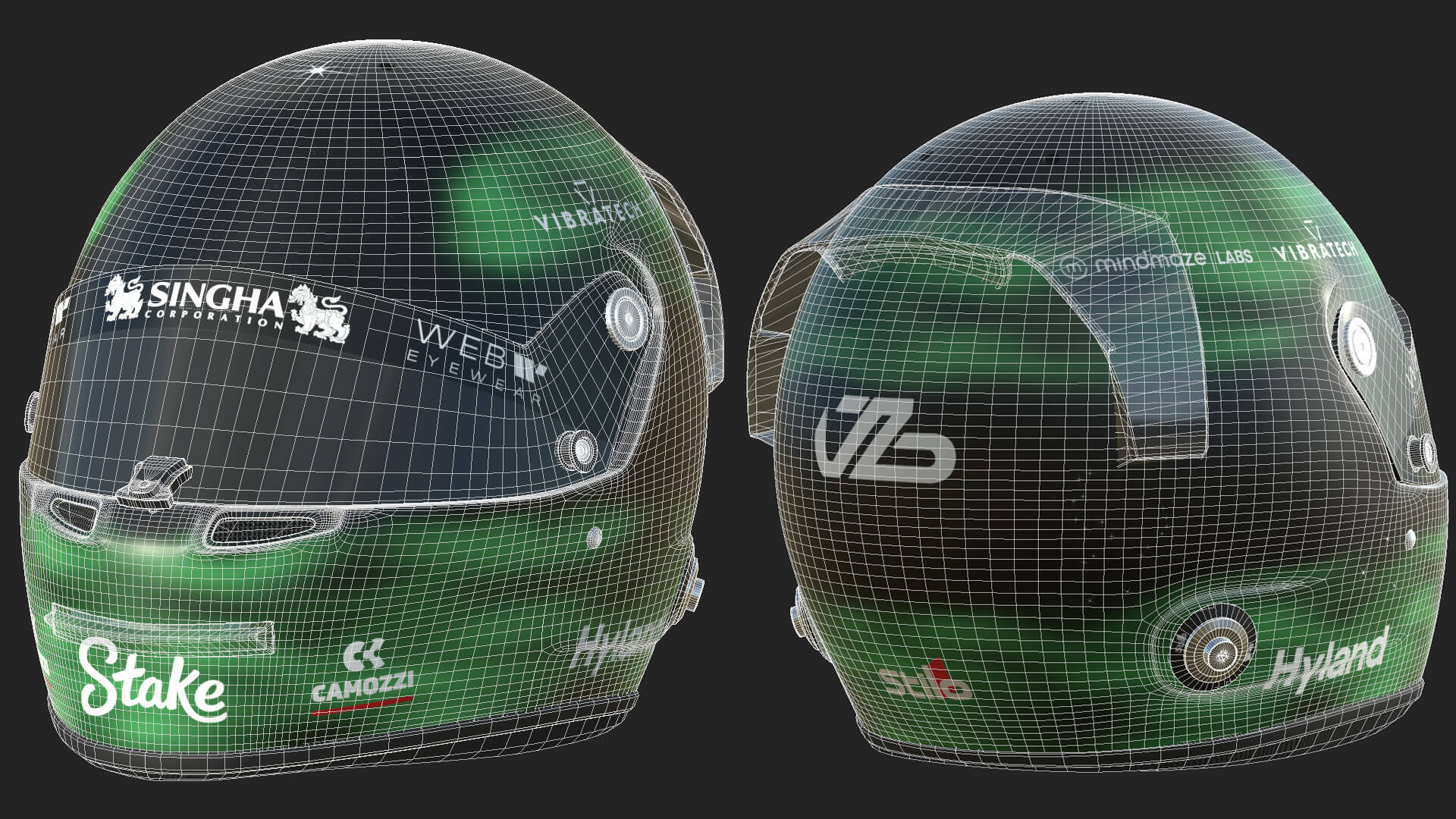 F1 Valtteri Bottas Helmet 2024 - 3D Model by Cactus3D