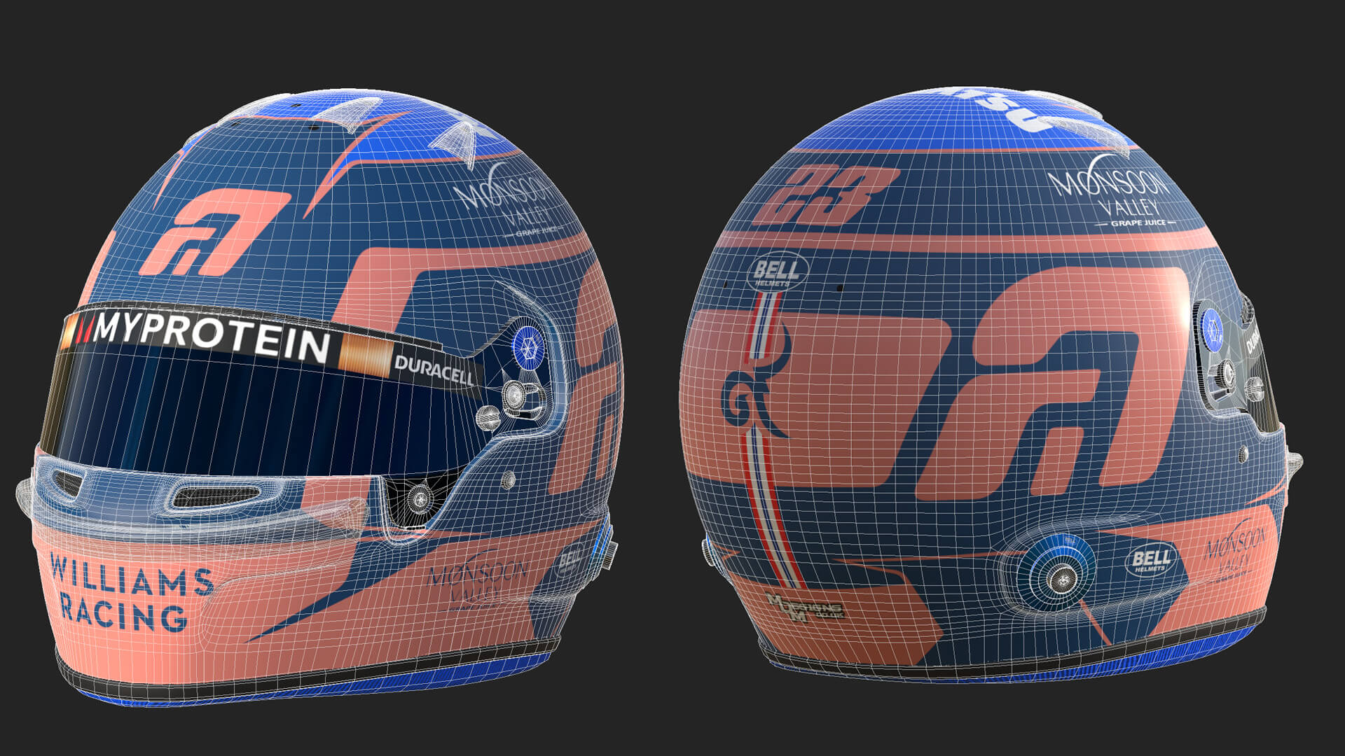 F1 Williams Helmets 2024 - 3D Model by Cactus3D