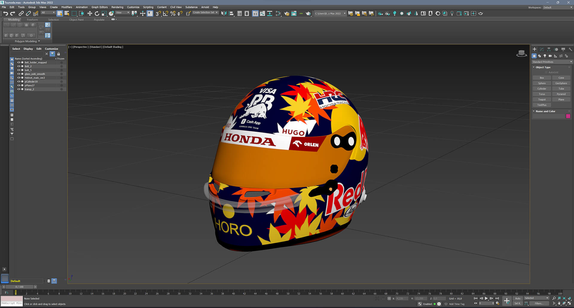 F1 Yuki Tsunoda Helmet 2024 - 3D Model by Cactus3D