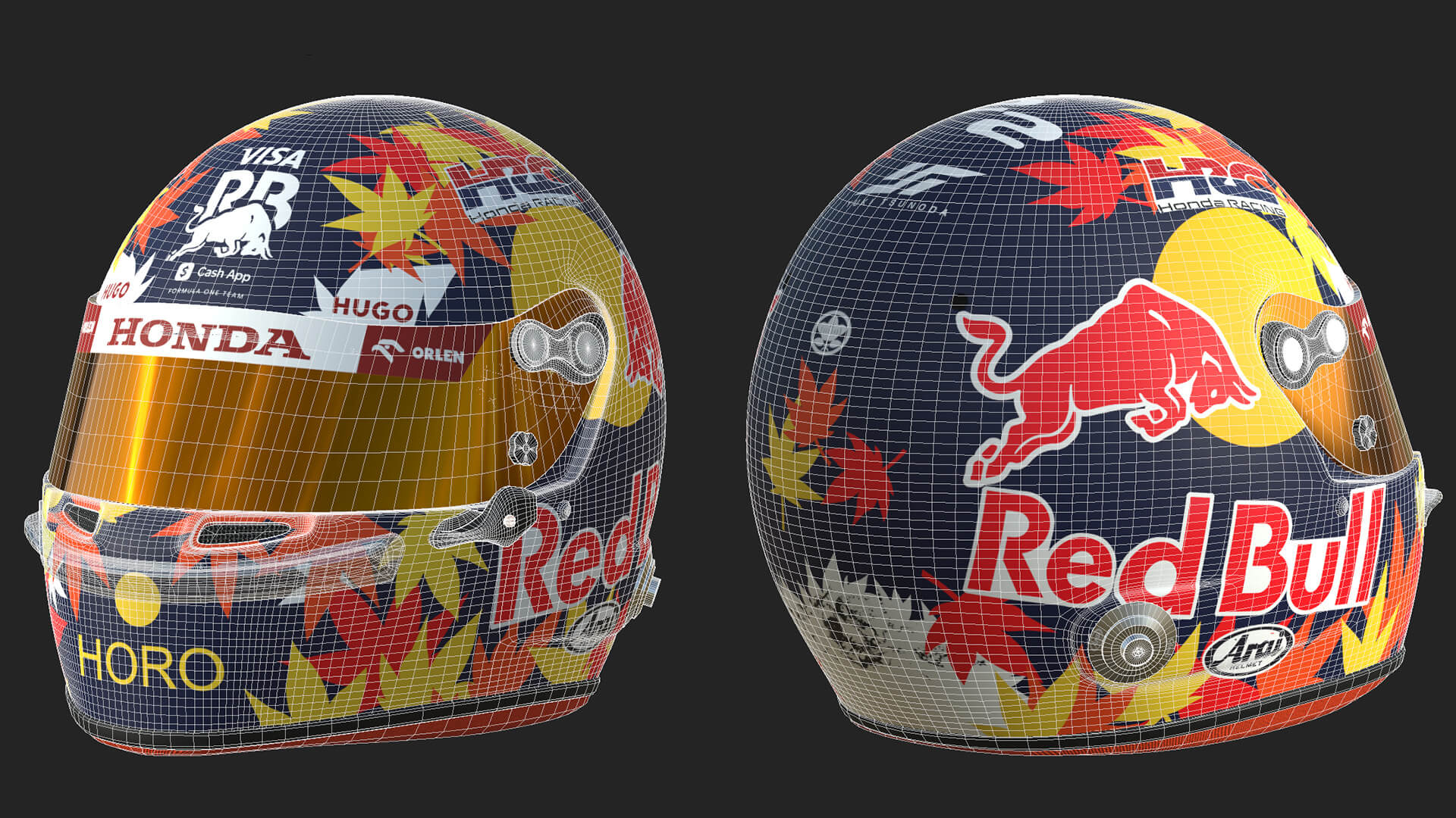 F1 Yuki Tsunoda Helmet 2024 - 3D Model by Cactus3D