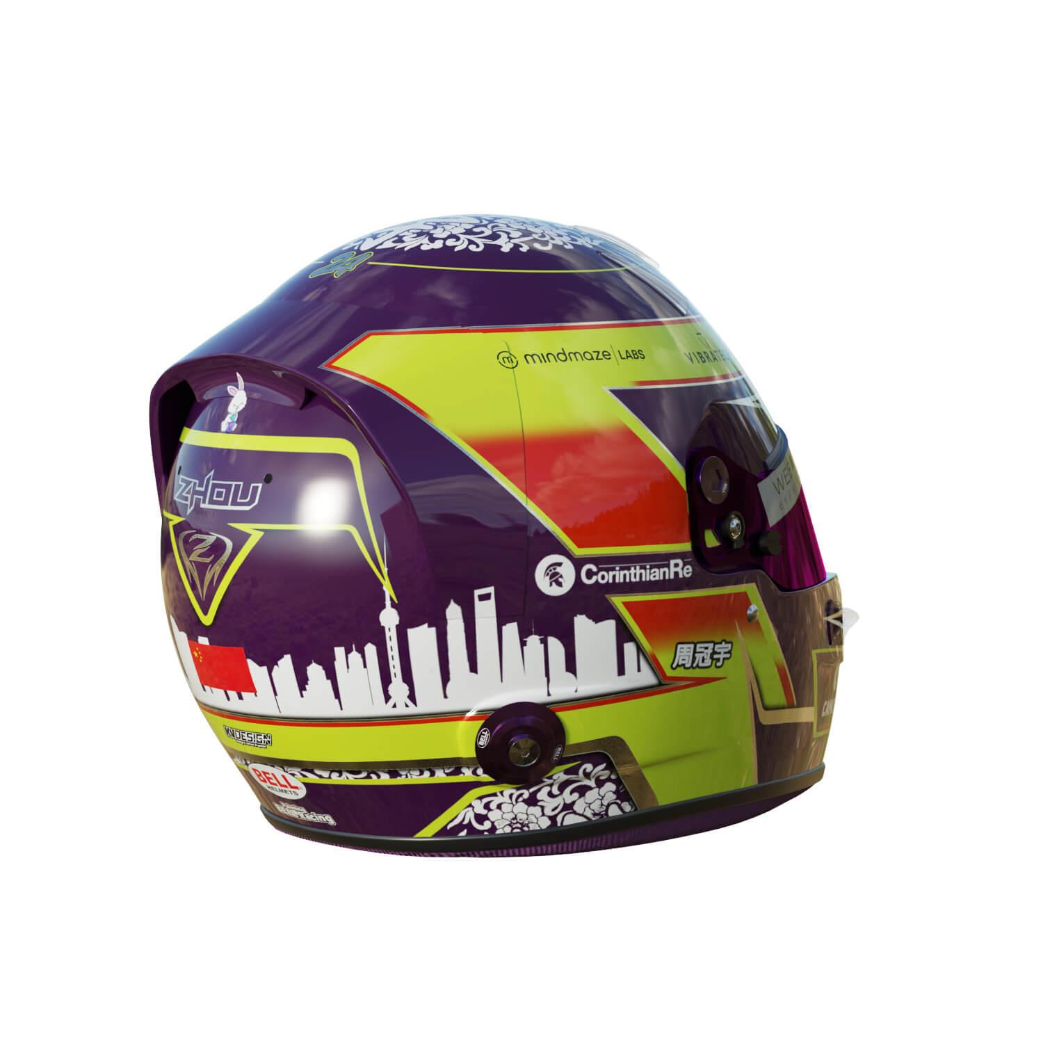 F1 Zhou Guanyu Helmet 2023 - 3D Model by Cactus3D