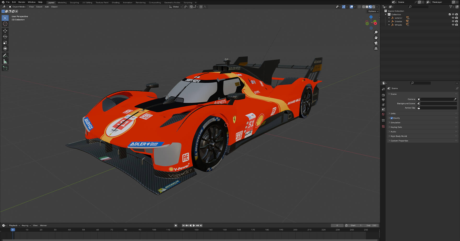 Wec Ferrari 499P 2023 - 3D Model by Cactus3D