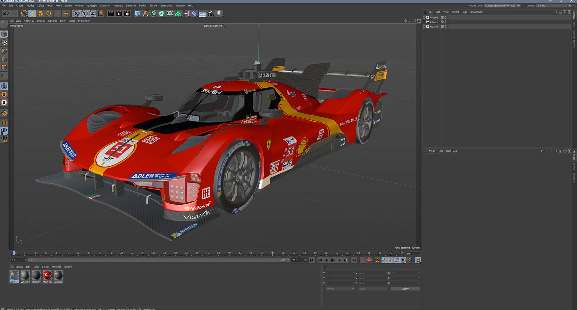 Wec Ferrari 499P 2023 - 3D Model by Cactus3D