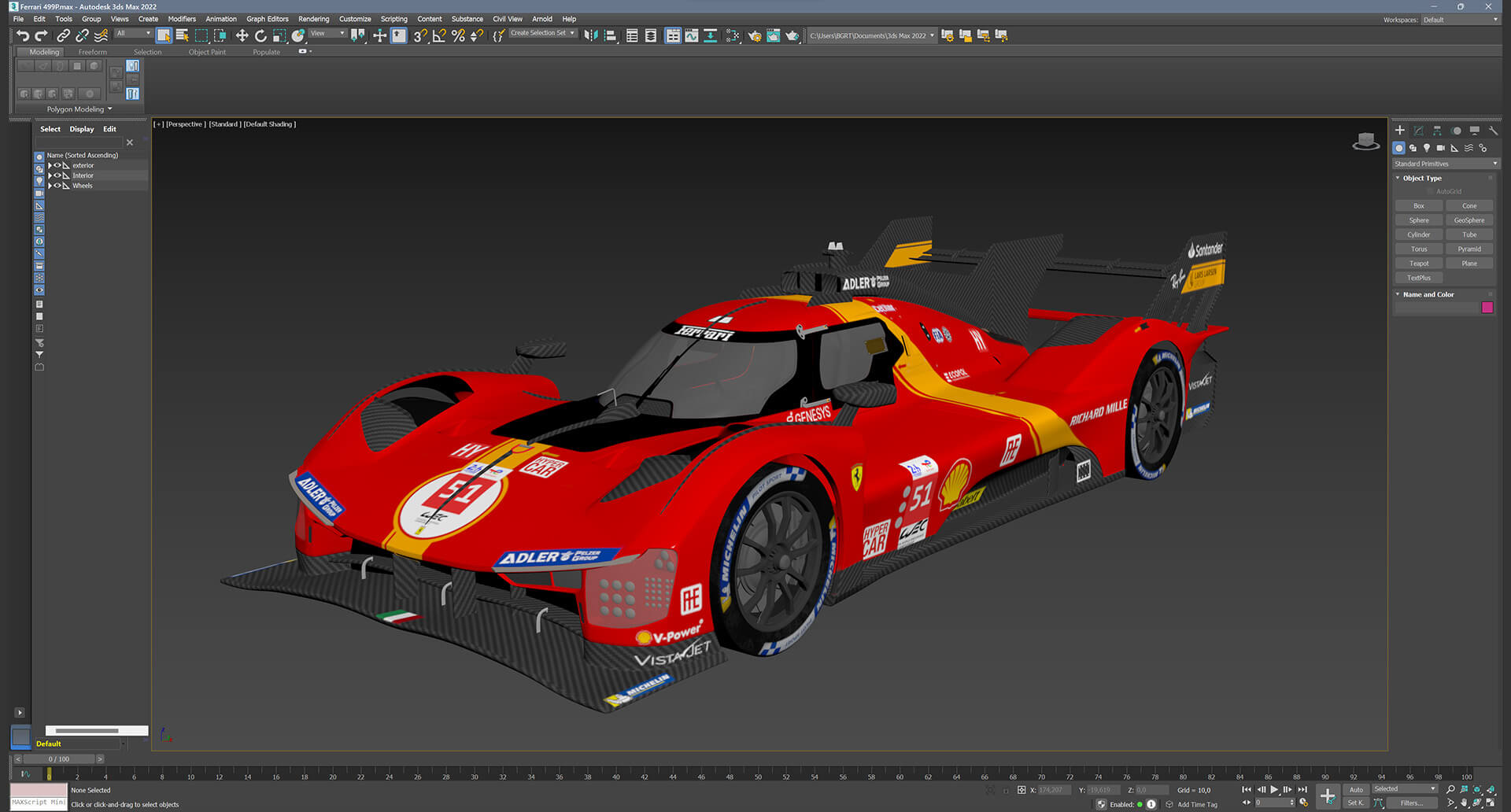 Wec Ferrari 499P 2023 - 3D Model by Cactus3D