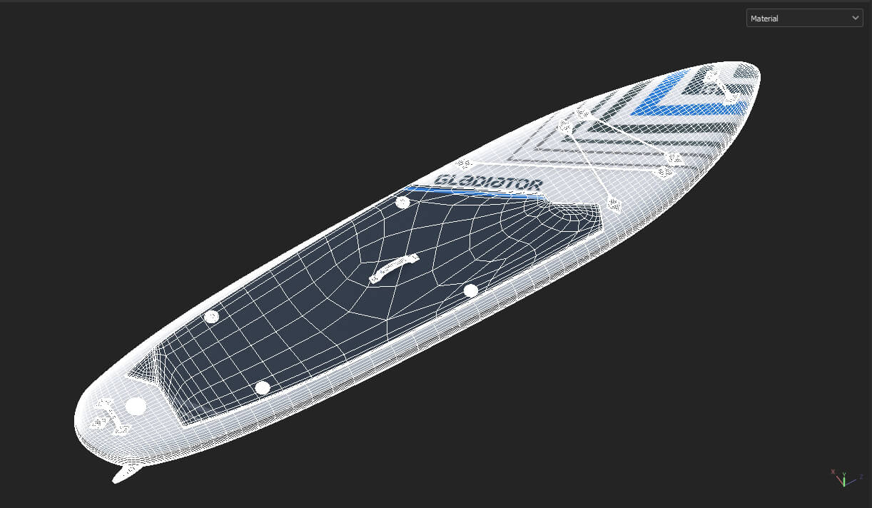 Gladiator Paddle Board - 3D Model by Cactus3D