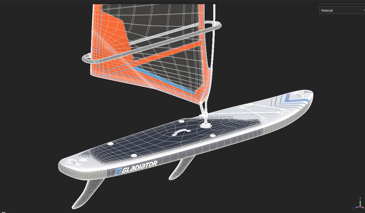 Gladiator Windsurfing Board - 3D Model by Cactus3D