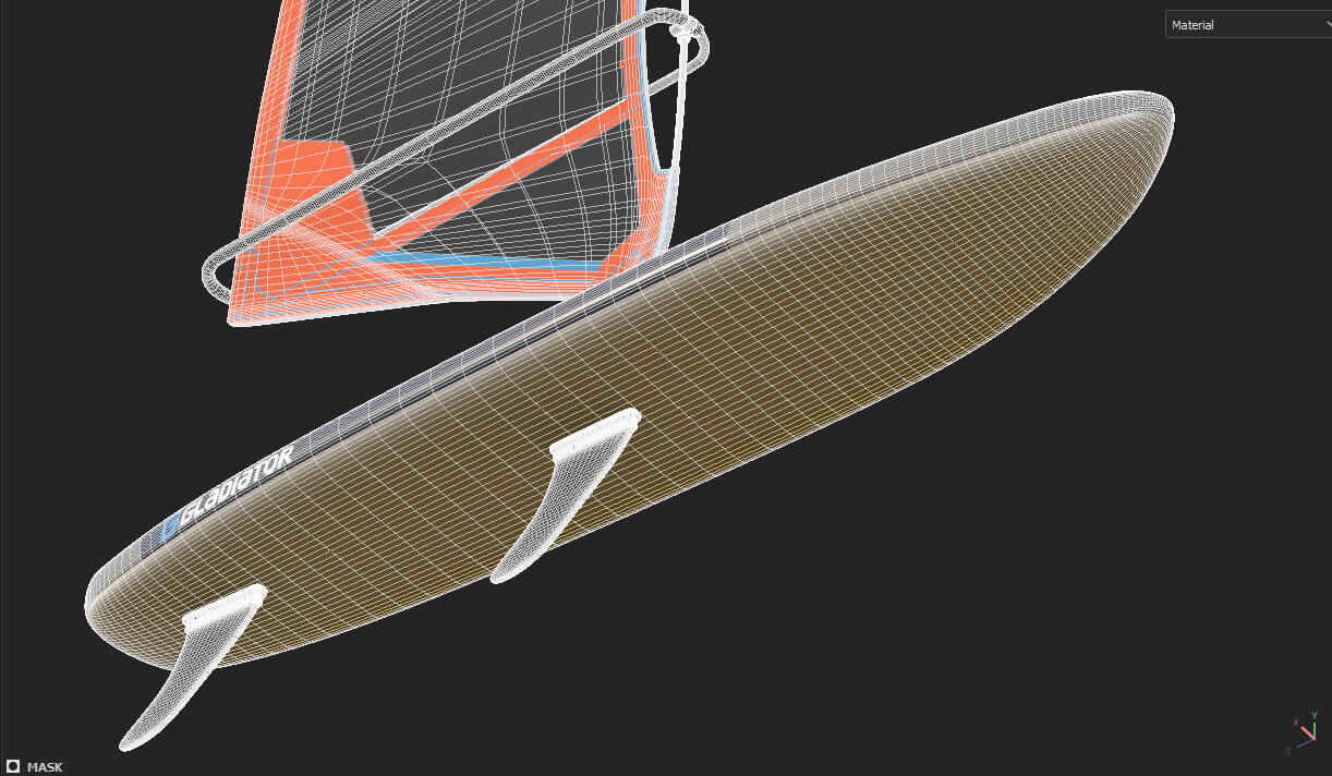 Gladiator Windsurfing Board - 3D Model by Cactus3D